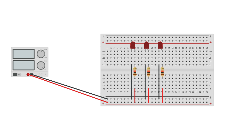 Circuit design LED IN PARALLELO - Tinkercad