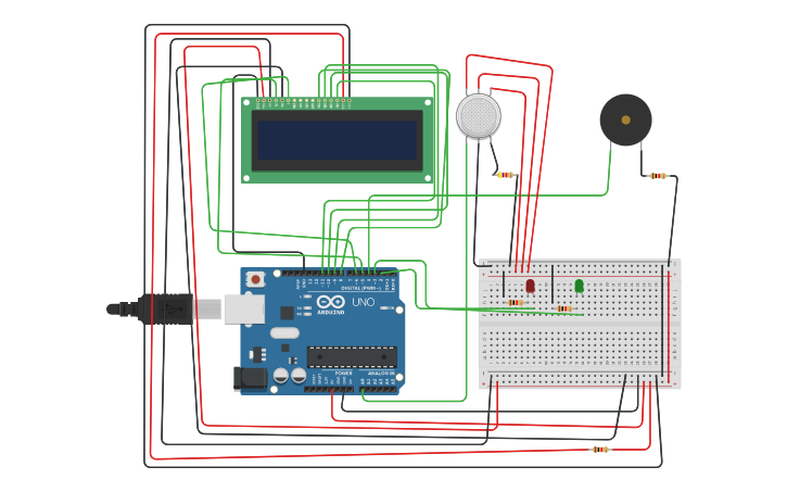 Circuit Design Gas Detection Tinkercad
