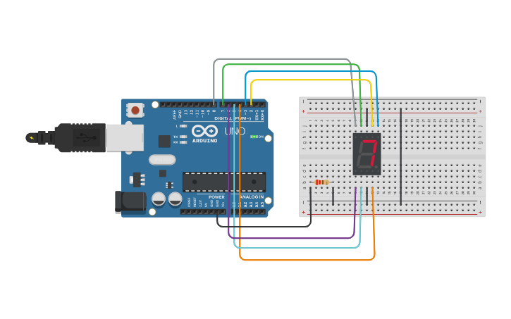Circuit Design Contatore Digitale 4 Tinkercad 