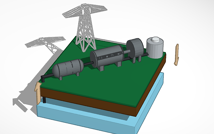 3D design Geothermal Powerplant - Tinkercad
