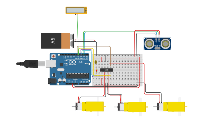Circuit design Correa transportadora | Tinkercad