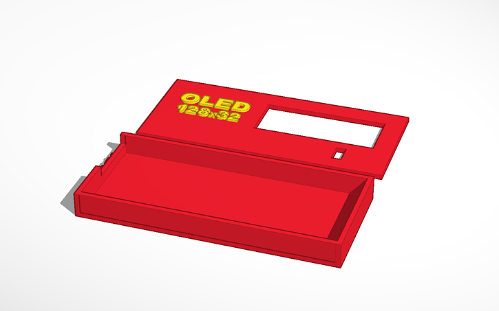 3D design OLED enclosure (Under modeling) - Tinkercad