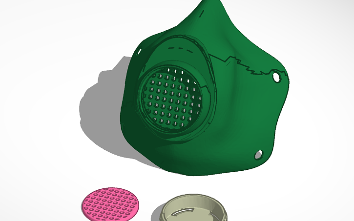 3D design Hybrid Wasp Copper3d Covid Mask - Tinkercad