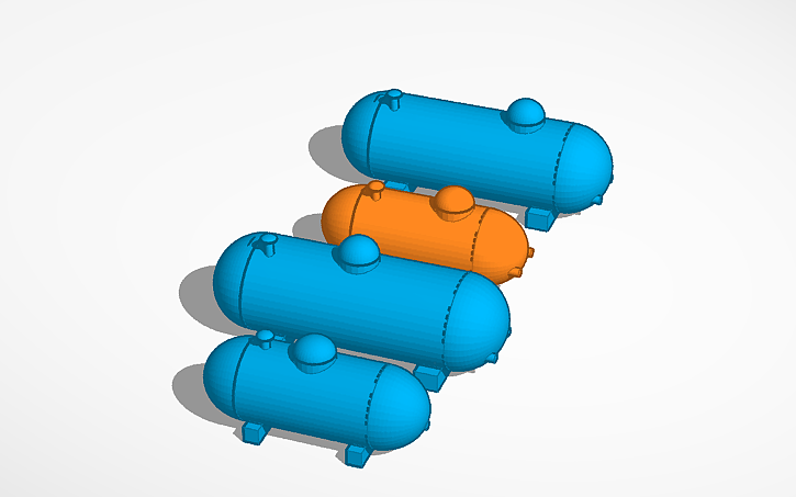 3D design Propane tanks horizontal - Tinkercad