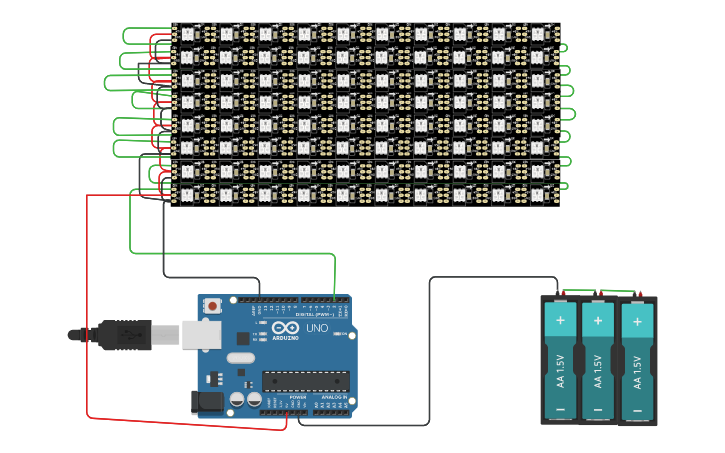 Circuit design Copy of led strip neo-pixel | Tinkercad