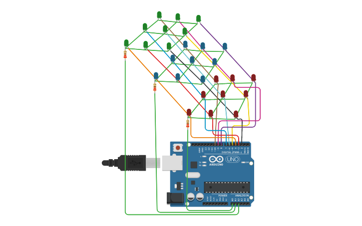 Circuit Design 3x3x3 Cube Led 2 Tinkercad