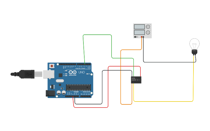 Circuit design Relay Experiment - Tinkercad