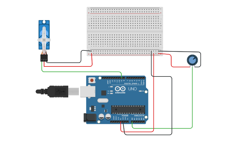 Circuit design Motor Servo - Tinkercad