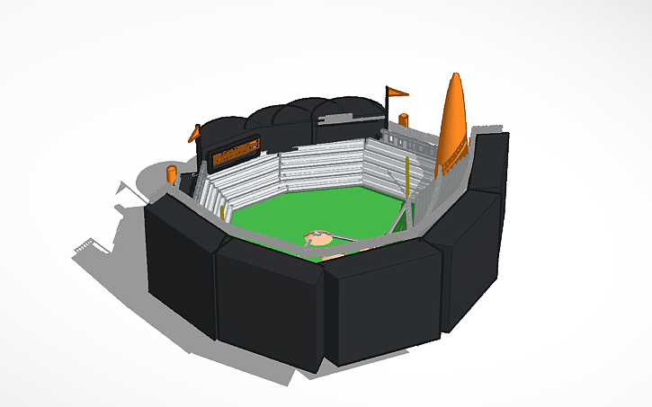 3D design baseball stadium - Tinkercad