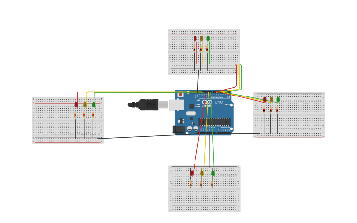 Circuit Design Traffic Light Tinkercad