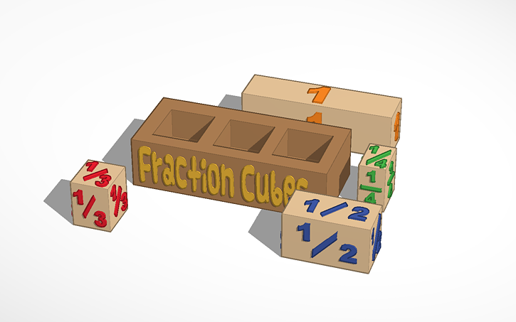 3d Design Fraction Cubes Tinkercad