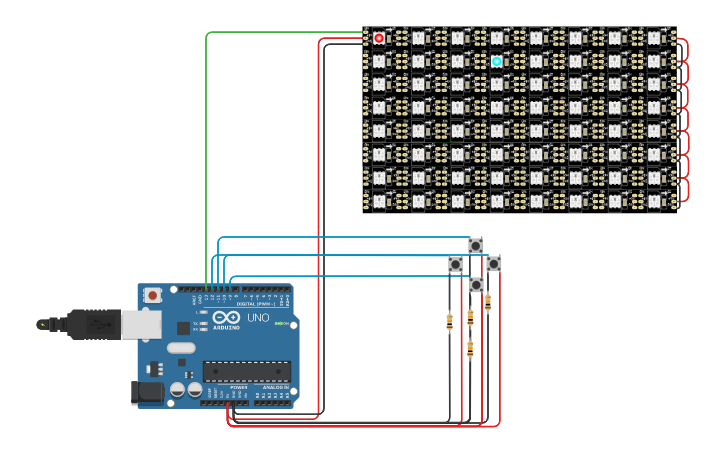 Circuit design Snake - Tinkercad