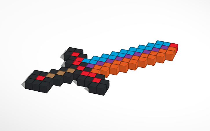 3D design My Rainbow sword (all red blocks are blood gems) #minecraft ...