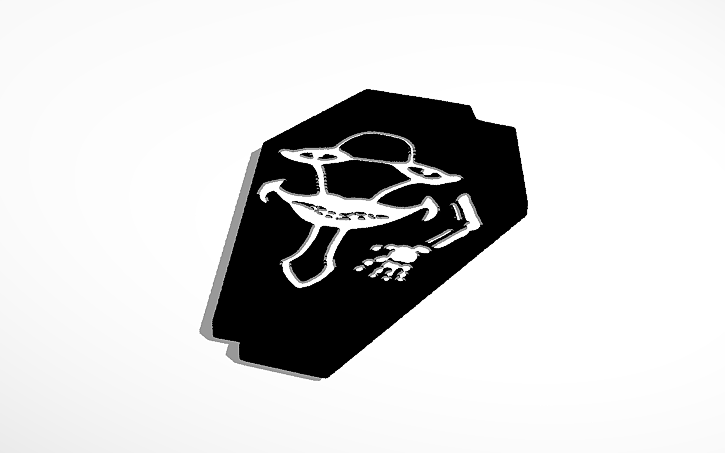 3D design laughing coffin logo | Tinkercad