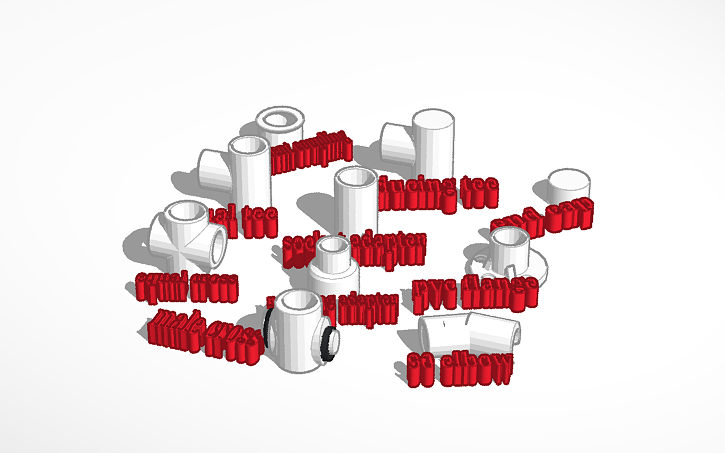 3D design pvc pipes - Tinkercad