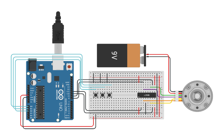 Circuit design Stepper Motor - Tinkercad