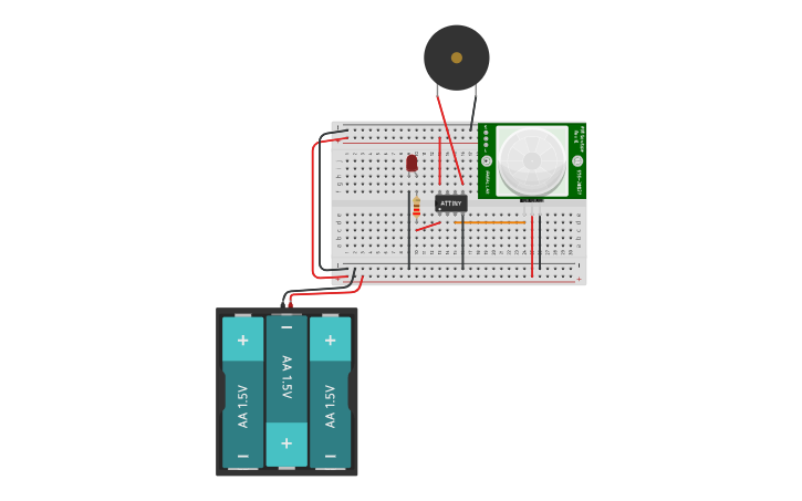 Circuit design Sensor Pir con sonido - Tinkercad