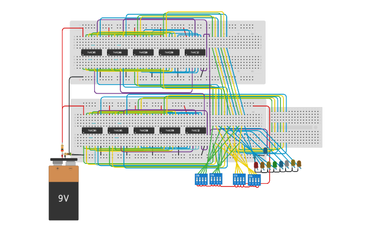 Circuit Design 8 Bit Calculator Tinkercad