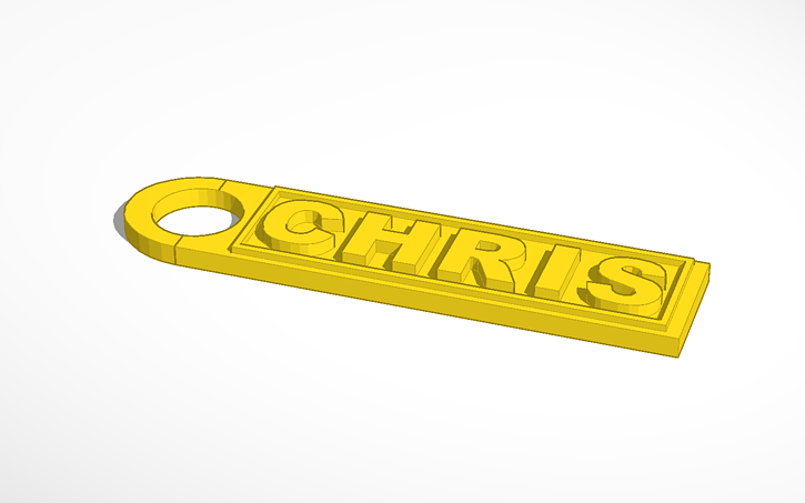 3D design Chris name tag - Tinkercad