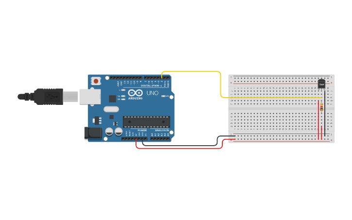 Circuit Design Praktikum 8 Sensor Dht Tinkercad