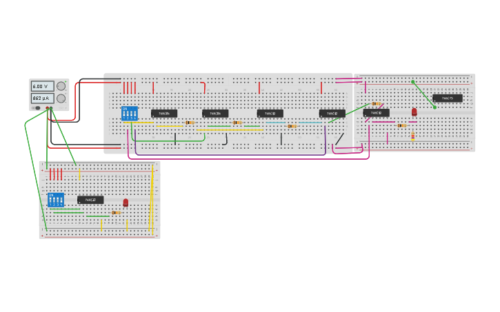 Circuit design segmento e - Tinkercad