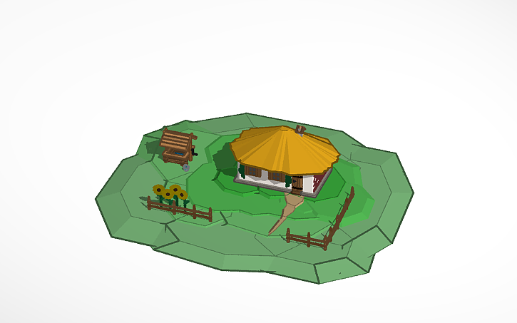 3D design Ukrainian house (In process). - Tinkercad