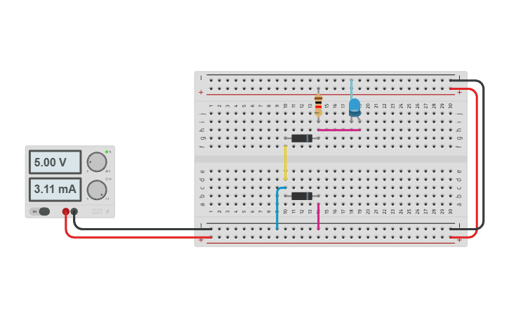 Circuit design Not Diode Resistor Logic Gate - Tinkercad