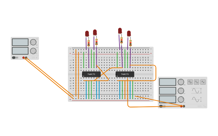 Circuit design bcd counter - Tinkercad