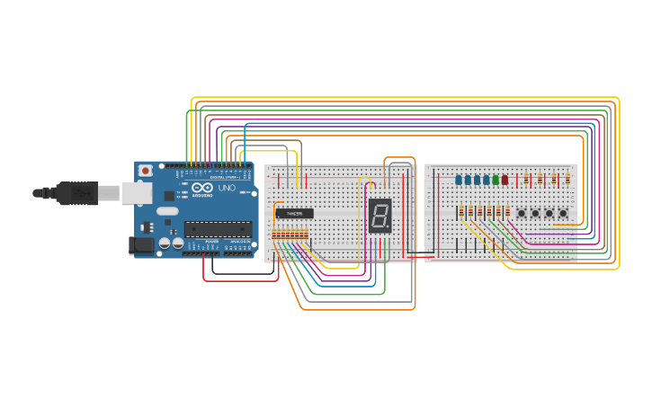 Circuit design 4 Floor Elevator - Tinkercad