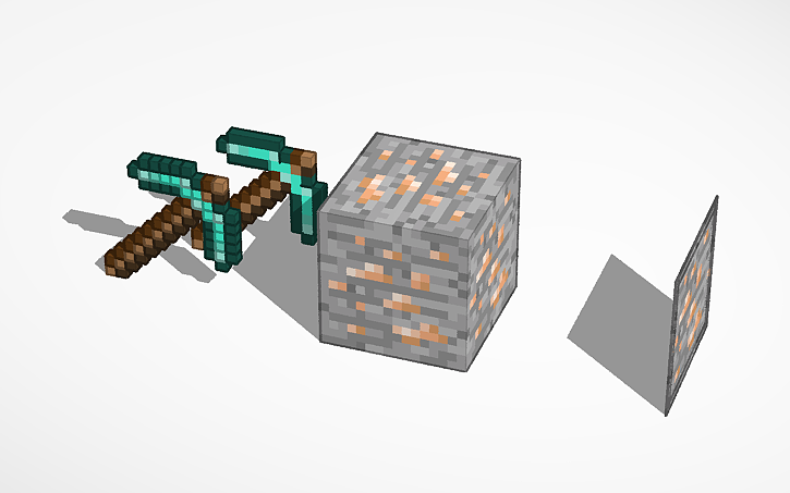 3D design diamond pickaxe - Tinkercad