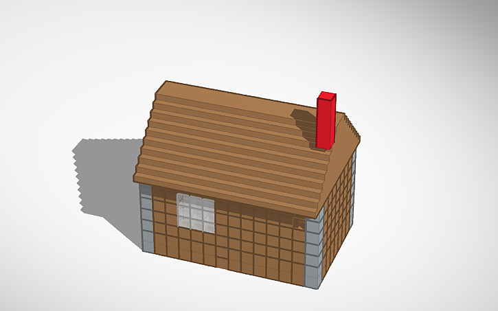 3D design mine craft house with 5x5cm cube. - Tinkercad