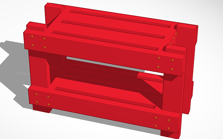 3D design 2 X 4 Bookcase V2 - Tinkercad