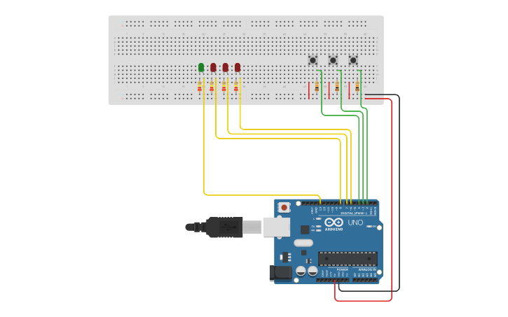 Circuit design Week 01 Project 01 v03 Memory Game - Tinkercad