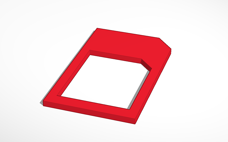 3D design sim - micro-sim adaptator - Tinkercad