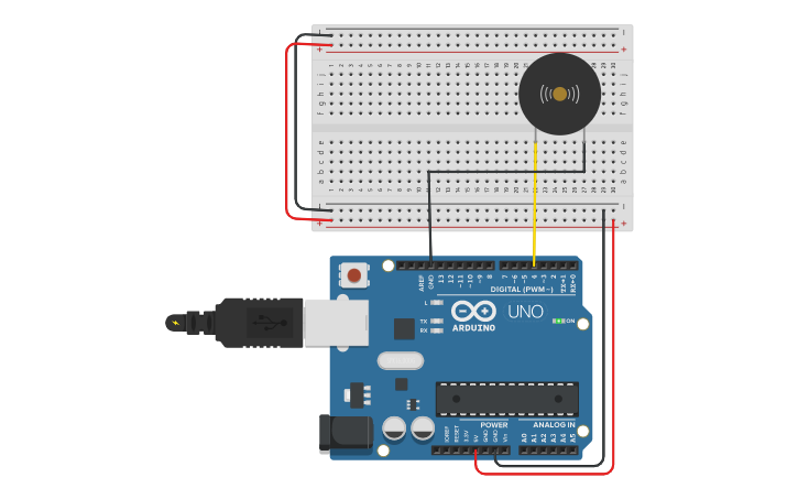 Circuit design Notas musicales en Arduino - Tinkercad