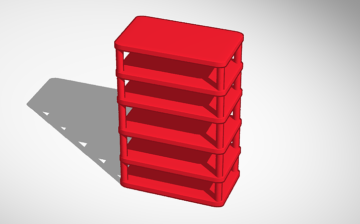 3D design basic storage shelf - Tinkercad