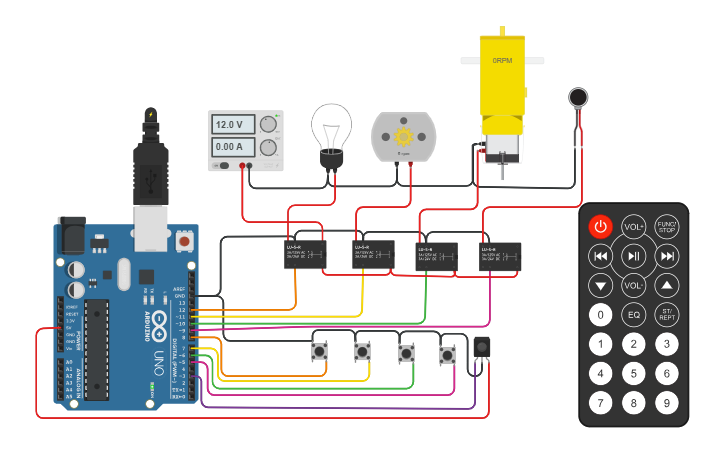 Circuit design Home Automation With IR - Tinkercad