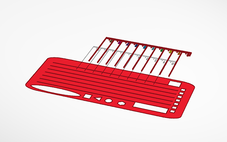 3D design Line and Grid Stencil Bookmark - Tinkercad