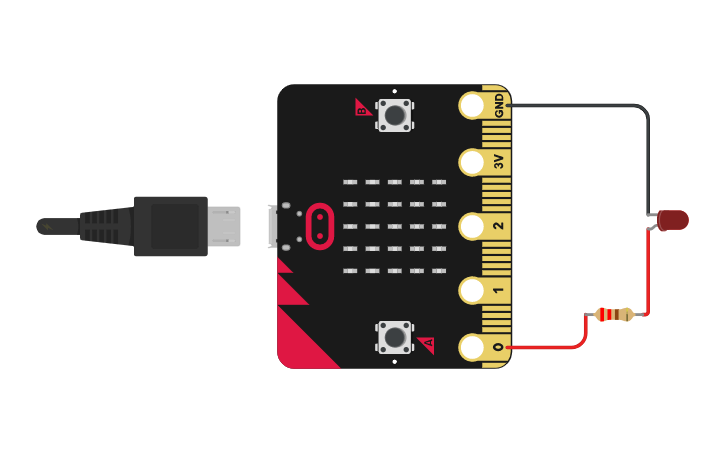 Circuit design Microbit - first circuit LED - Tinkercad Circuit design Microbit - first circuit LED - Tinkercad