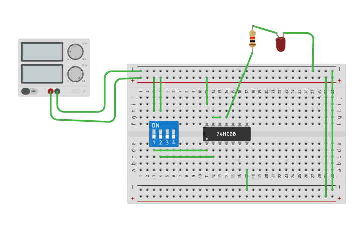Circuit design AND using NAND Gate - Tinkercad