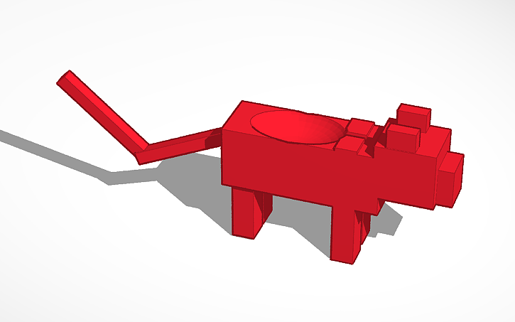 3D design Minecraft Cat worrystone - Tinkercad