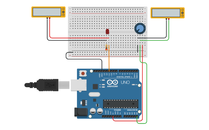 Circuit design simple PWM project - Tinkercad