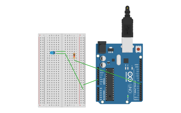Circuit design led που αναβοσβήνει 6 φορές - Tinkercad