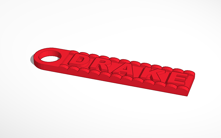 3D design drakes keychain - Tinkercad