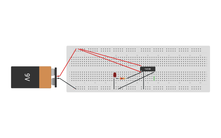 Circuit design and gate - Tinkercad