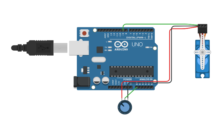 Circuit design Copy of Movimiento servo - Tinkercad Circuit design Copy of Movimiento servo - Tinkercad