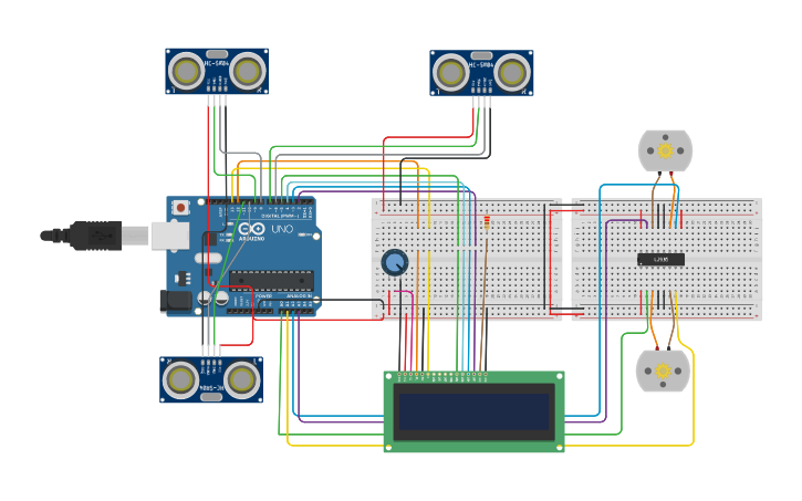 Circuit design Sumo Robot - Tinkercad