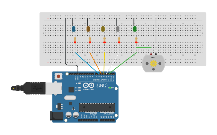 Circuit design Monitor serie - Tinkercad