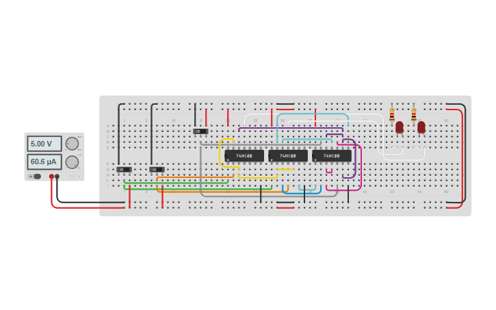 Circuit design FULL ADDER USING NAND GATE - Tinkercad Circuit design FULL ADDER USING NAND GATE - Tinkercad