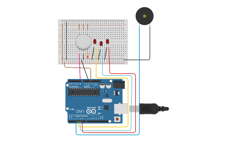 Circuit design 64707087_GAS Sensor | Tinkercad